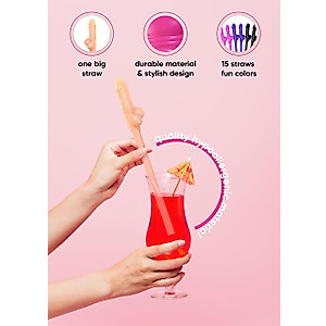 Bachelorette Party Penis Straws 30 pcs Naughty with 1 Huge Bride Dick Straw | Bachelorette Party Supplies and Favors for The Bachelorette Adult Party Decorations