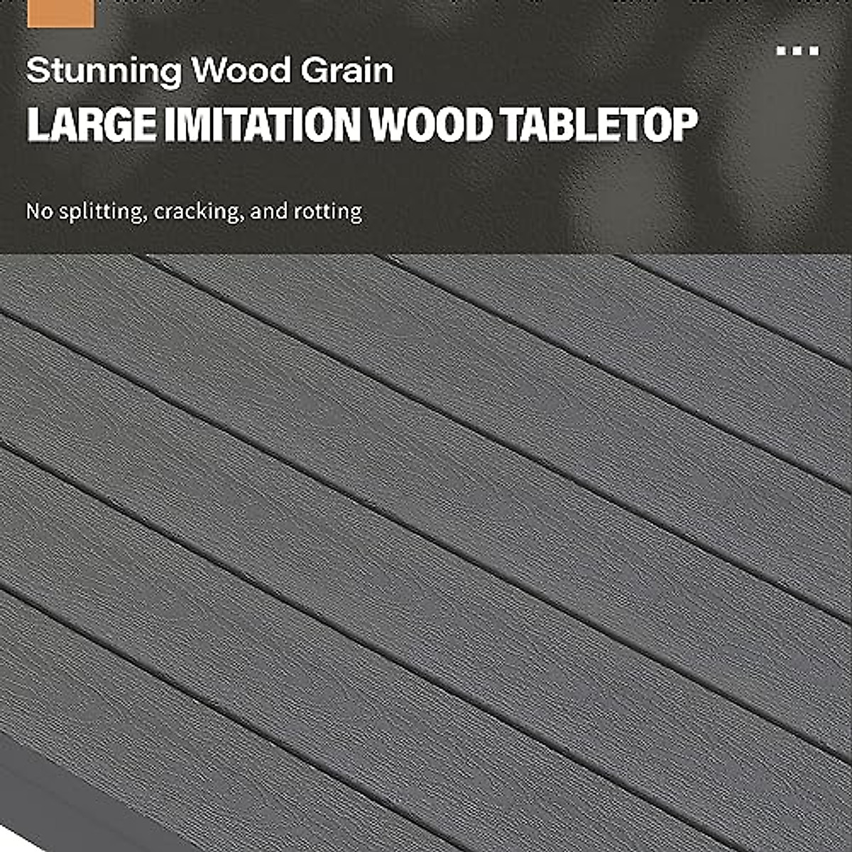 Solaste Outdoor Coffee Table for Patio, All-Weather Aluminum Patio Coffee Table Furniture with Metal Frame, Dark Grey