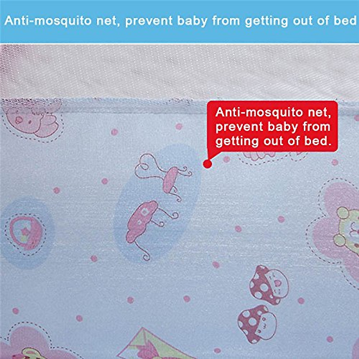 Rrut Baby Safety Net Tent, Premium Baby Bed Canopy Netting Cover Mesh Nursery Mosquito Net - Stylish and Sturdy Infant Crib Tent Net - Protect Your Baby from Falls or Bites Purple 90CM×120CM