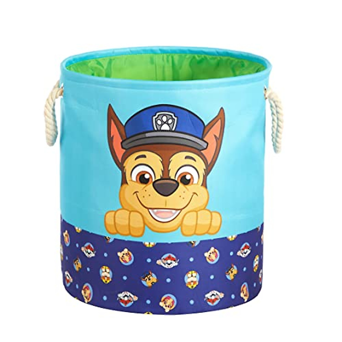 Paw Patrol 3 Piece Multi Size Fabric Nestable Toy Storage Basket Set, with Rope Carry Handles