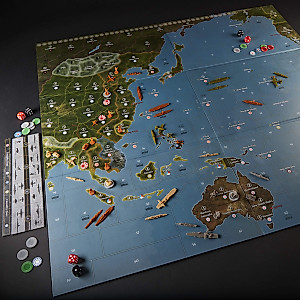 Avalon Hill Axis & Allies Pacific 1940 Second Edition WWII Strategy Board Game, with Extra Large Gameboard, Ages 12 and Up, 2-4 Players
