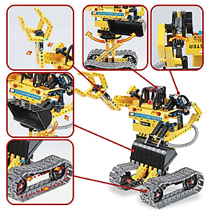 STEM Building Sets for Boys 6-12, 342PCS 2-in-1 DIY Construction Engineering Excavator Toy, Stem Projects for Kids Ages 8-12, Building Toys for Boys Age 6 7 8 9 10 11 12 Year Old