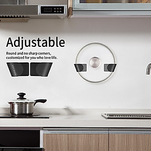 ywchoshe 6 Pairs Pot Lid Organizer, Adjustable Wall Mount Pot Lid Holder Organizer, Kitchen Cabinet Door Organizer Pot Lids Holder Hangers for Kitchen Wall Inside Cabinet Door, Black