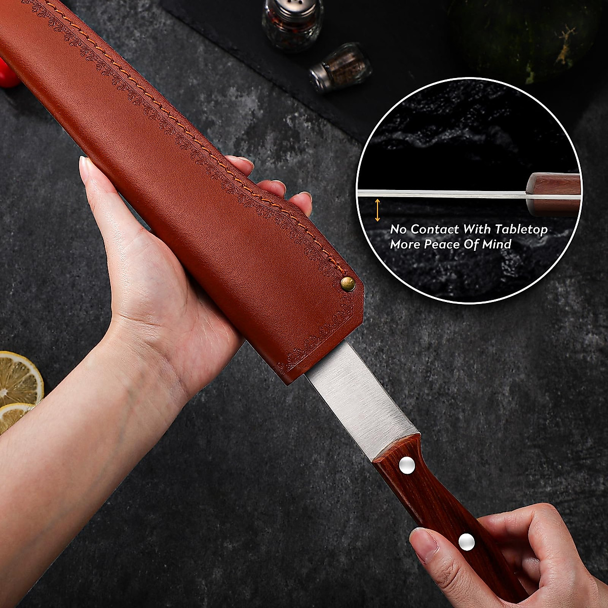 TAN REN 5 inch Fillet Knife and 8 Inch Boning Knife for Filleting and Boning, Brisket Knife with Sheath, Bait Knife Saltwater with Sheath