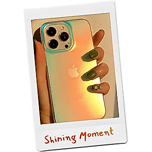 LONLI Hue - for iPhone 14 Pro - Fluorescent Coloful Iridescent Translucent Matte Phone Case - Cute and Unique for Women, Girls and Men