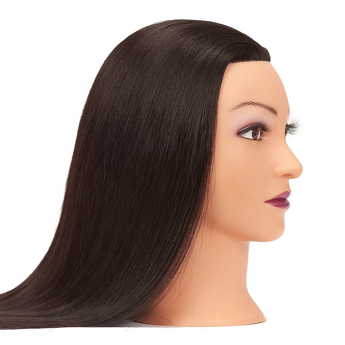 Hairginkgo Mannequin Head 26"-28" Synthetic Fiber Training Head Braiding Head Hair Styling Manikin Cosmetology Doll Head Hairdresser Training Model for Cutting Braiding Practice with Clamp 92022LB0220
