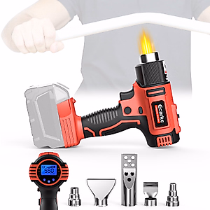 Cordless Heat Gun for Milwaukee M18 18V Battery,Heat Air Gun Fast Heating up to 1202℉,LCD Digital Display Soldering Heat Guns Perfect for DIY Shrink PVC Tubing,Wrapping&Paint Stripping（Bare Tool Only）