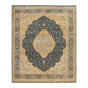 Solo Rugs One of a Kind Hand Knotted Hand Made Wool Traditional Oriental Mogul Gray 8 x 10 Area Rug