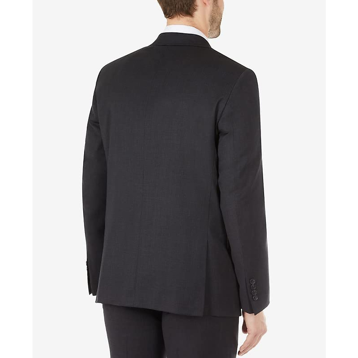 Calvin Klein Men's Slim-Fit Wool Suit Separates Jacket (Black/Brown, 40R)