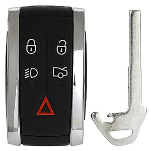 SCITOO Keyless Entry Remote Key Fob SHELL CASE Replacement for 5 Buttons Uncut Car Key for Jaguar XF 2009-2013 XJ8 2010 XK8 2006-2010 XKR 2006-2014 XK 2014-2015 1pc FCC KR55WK45694 KK-6255