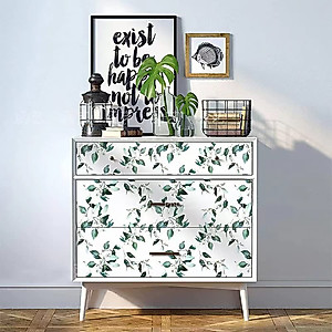 Large Leaf Rue Self Adhesive Wallpaper Removable Drawer Liner for Kitchen Shelf Liner Kitchen Cabinet Vinyl Wall Decal 45cm x 3m