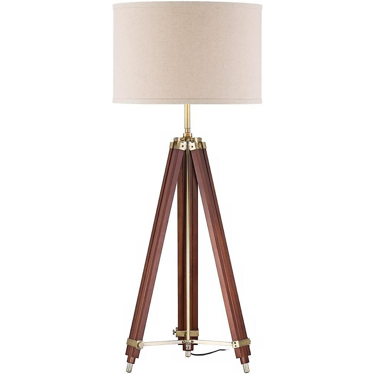 Cherry Finish Wood Surveyor Tripod Floor Lamp