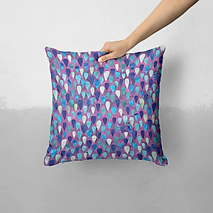 iiRov Purple and Blue Upside Down Teardrop Watercolor Pattern - Custom Decorative Home Decor Indoor or Outdoor Throw Pillow Cover for Sofa, Bed or Couch Cushion (Pillow CASE Cover ONLY)