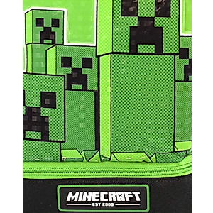 Minecraft Lunchbox Creeper Zip Compartment Green Lunch bag One Size