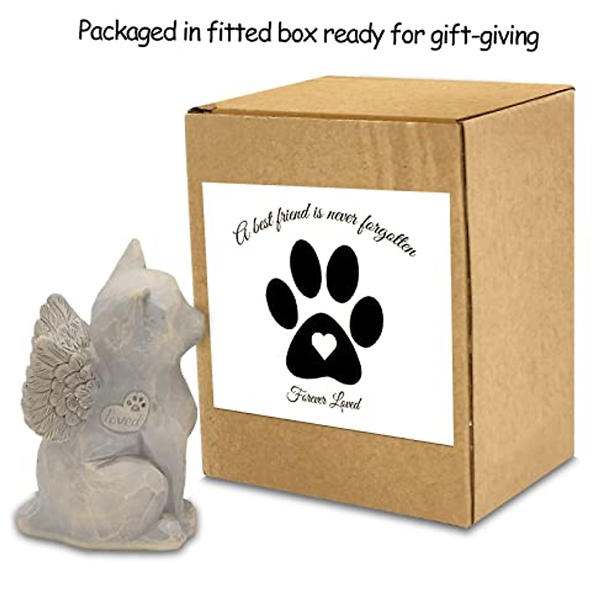 Tsyulog Cat Angel Memorial Figurine, Cat Memorial Gifts, Losing a Cat Sympathy Gift, Cat Gifts for Cat Lovers, Passed Away Cat Gift, Sculpted Hand-Painted Figure