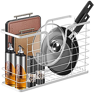 Dalanpa Multifunctional Kitchen Pot Lid Holder, Kitchen Cutlery Basket, Pot Lid Storage Organizer for Pot Lids, Pots, Cutting Boards, Tableware