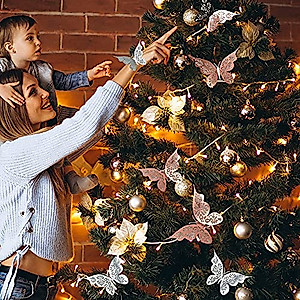 48 Pcs 3D Butterfly Wall Decals,maxin 3D Butterfly Wall Stickers Room Wall Decoration for Bathroom, Nursery Classroom,Baby Kids Bedroom, Living Room(Silver and Rose Gold)