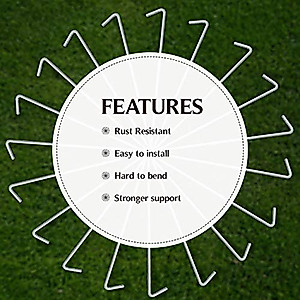 RAM-PRO Tent Garden Stakes Heavy Duty, Galvanized Steel Pegs Rust-Free Garden Edging Fence Hook, Landscape Pins | for Outdoor Camping, Soil Patio Gardening, & Canopies (60)