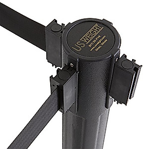 US Weight - U2000 Sentry Stanchion with 6.5 Foot Retractable Belt – Easy Connect Assembly (2-Pack), Black