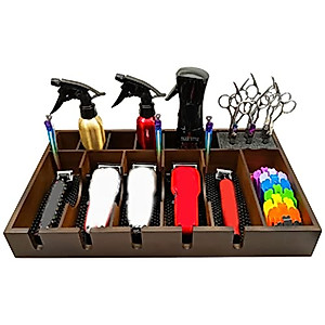 Barber Wooden Blade Rack Storage Tray: Hair Clipper Storage Tray Organizer Plastic Clipper Guide Comb Organizer Hairstylist Tools Storage Rack Salon Accessories Hair Clipper Wooden Holder