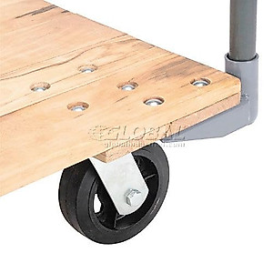 Global Industrial Platform Truck w/Hardwood Deck, 48 x 24, 2000 Lb. Capacity, 6" Rubber Casters