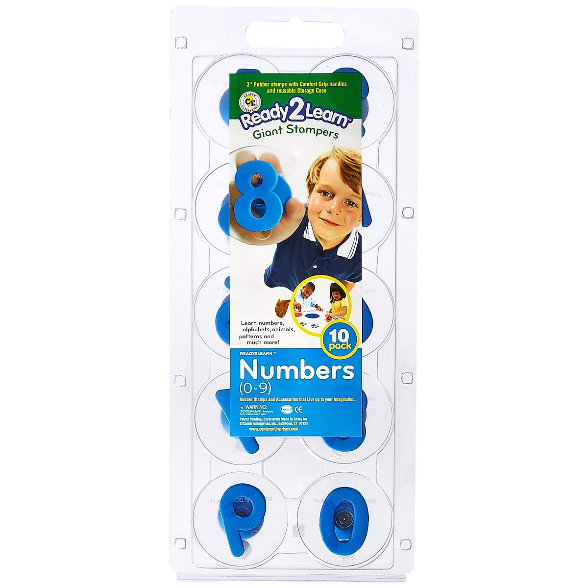 READY 2 LEARN Giant Stampers - Numbers 0-9 - Set of 10 - Easy to Hold Foam Stamps for Kids - Arts and Crafts Stamps for Displays, Posters, Signs and DIY Projects