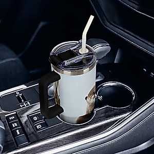 LLUTSNTH 40 Oz Vacuum Tumbler with Black Handle Leakproof Insulated Tumbler Cute Otter Stainless Steel Travel Mug with Lid And Straw Coffee Cup Cute Water Bottles Cup Holder Friendly