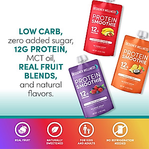 Designer Wellness Protein Smoothies Original Variety Pack & Super Fruits Variety Pack Bundle