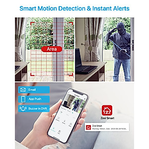 ZOSI 1080p 16 Channel Security Camera System, H.265+ 16 Channel DVR with Hard Drive 2TB and 12 x 2MP Weatherproof Surveillance CCTV Bullet Dome Camera Outdoor Indoor, 80ft Night Vision, 90° View Angle