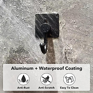 Self Adhesive Wall Hooks for Hanging: Stick-On Hooks Hold 13 LB, Black Coat Hook,Towel Hooks For Bathrooms,Shower Hooks for Wall,Door Hooks Hanging Towel, Kitchen Hook,Metal hooks for hanging,8 Pack