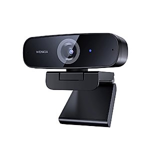 Webcam with Microphone, WENKIA Full HD 1080P USB Desktop Web Computer Camera with Dual Stereo Microphones, Streaming Webcam for Video Conferencing & Chatting, Compatible with Windows, Mac, PC & Laptop