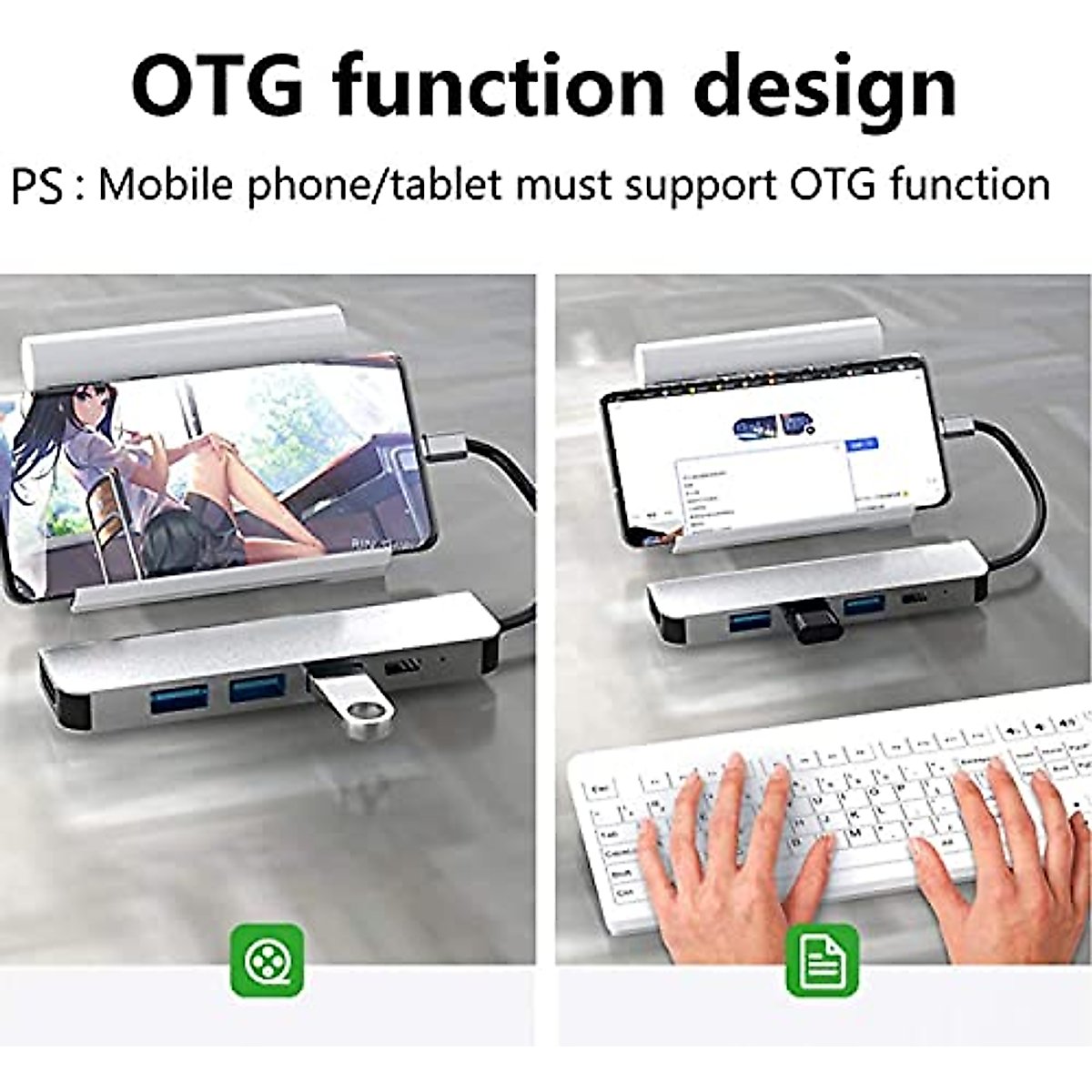 BEST CABLE USB C Hub Multiport Adapter - 5 in 1 Portable with 4K HDMI Output, 3 USB 3.0 Ports,USB C 100W PD, Compatible with MacBook Pro, XPS More USB C Devices (1Pack)