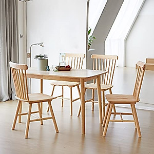 Livinia Aslan 47" Wooden Dining Table/Mid Century Modern Malaysian Oak Kitchen Table (Natural Oak) Table Only