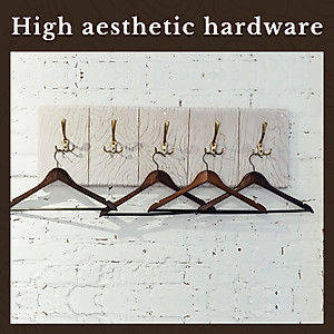 UNIQANTIQ HARDWARE SUPPLY Antique Brass Finished with Ceramic Ball Hat and Coat Hall Tree Hook | Double Coat Hook | Hall Tree, Rack Mount Vintage Coat Hooks for Hanging Garment | CH3-DAB (1)