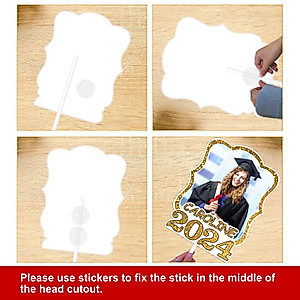 Big a Head on Stick Custom Cardboard Cutout Personalized Head Cutouts Fans Customized Face Photo Pictures Cut Out for Bachelorette Party Birthdays Graduatation 3PCS Different Head