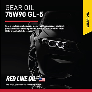 Red Line (57904) 75W90 GL-5 Synthetic Gear Oil for Hypoid Limited Slip Differentials - 1 Quart
