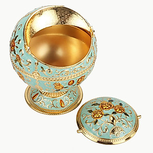 Smoking Ashtray with Lid Metal Portable Cigarette Ashtray for Outdoors and Indoors Using Classic Gift for Lady and Gentlemen(Light Jade Green)