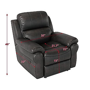 HBRR Large Power Chair with Magazine Bag, USB Ports & Button, Upholstered Seat, Heavy Duty Electric Single Recliner Sofa for Home Theater Living Room Office, Espresso