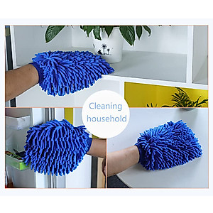 LHHweiusa 2 Pairs Car Wash Mitt Microfiber,5-Finger Microfiber Wash Mitts,Scratch Car Interior Exterior Cleaning Gloves,Strong Water Absorption Premium Chenille Washing Gloves