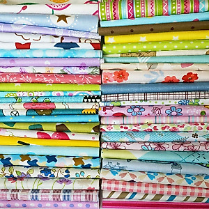 Quilting Fabric, Misscrafts 100pcs 6" x 6" (15x15cm) Cotton Craft Fabric Bundle Squares Patchwork Pre-Cut Quilt Squares for DIY Sewing Scrapbooking Quilting Dot Pattern