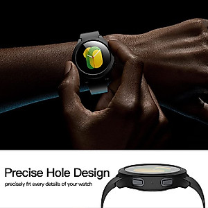 Misxi 2-Pack Hard PC Case with Screen Protector for Samsung Galaxy Watch 5 Galaxy Watch 4 40mm, Ultra-thin Scratch Resistant Cover with Tempered Glass, Black