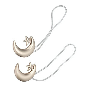 2PCS Strong Magnetic Curtain Tiebacks Modern Simple Style Drape Tie Backs Convenient Decorative Weave Rope Curtain Holdbacks Curtain Tiebacks Magnetic Curtain Buckle Drapery Holdbacks(Gold)