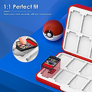 TiMOVO 48 Game Card Case for Nintendo Switch OLED 2021/Switch/Switch lite, 48 Game Holder Cartridge Case for Switch Game Cards and 24 SD Cards, Compact & Portable Game Storage Case Box, Circle