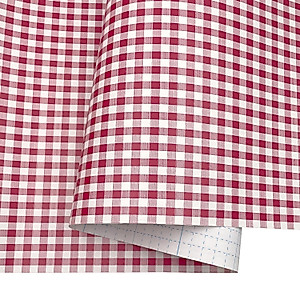 Yifely Red Holiday Gingham Drawer Paper Self-Adhesive Shelf Liner Makeup Cabinet Decor 17.7 Inch by 9.8 Feet