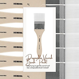 Creative Mark Disposable Varnish Brush Set - Single-Use Disposable Brushes for Varnish, Most Paints, Gesso, & More! - 6-Pack
