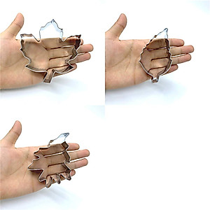 LILIAO Leaf Cookie Cutter Set - 7 Pieces - Maple Leaf, Rose Leaf, Ivy Leaf, Oak Leaf - Stainless Steel