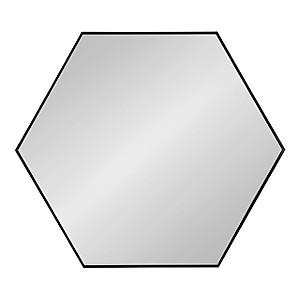 Kate and Laurel Rhodes 6-Sided Hexagon Wall Mirror, 30.75x34.75 Black