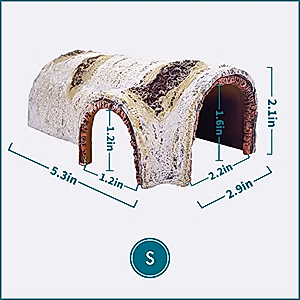 Aufeeky Reptile Hides and Caves, Reptile Hide Birch Tree Bark Trunk, Gecko Hides and Caves for Snake Leopard Gecko Ball Python Bearded Dragon Tortoise Turtle