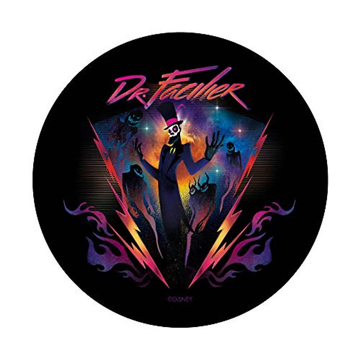 Disney Villains Dr. Facilier 90s Rock Band Neon PopSockets PopGrip: Swappable Grip for Phones & Tablets