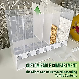 Dry Food Dispenser Cereal Container-Rice Dispenser 22 Pounds Pantry & Kitchen Storage Bucket (White)